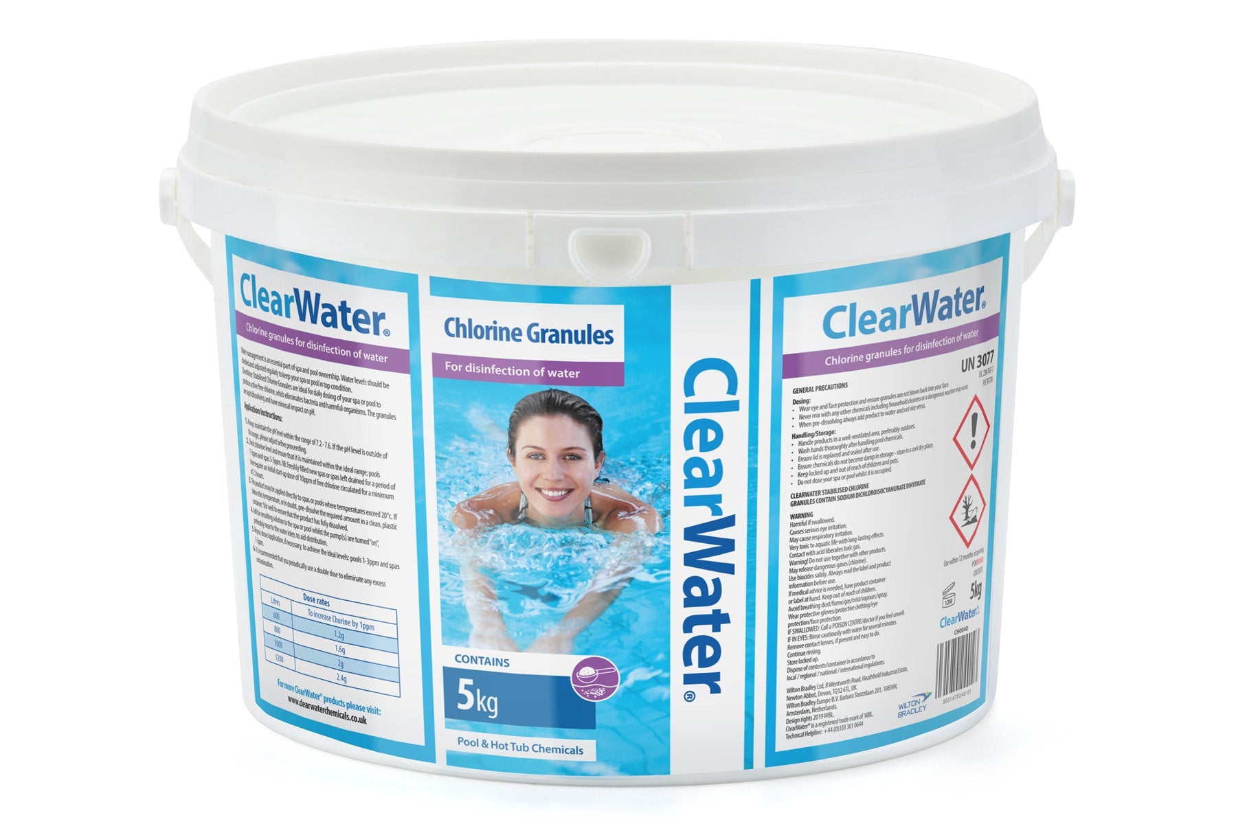 Hot Tub Chlorine Granules (5kg) Pail | Clearwater | Clearwater